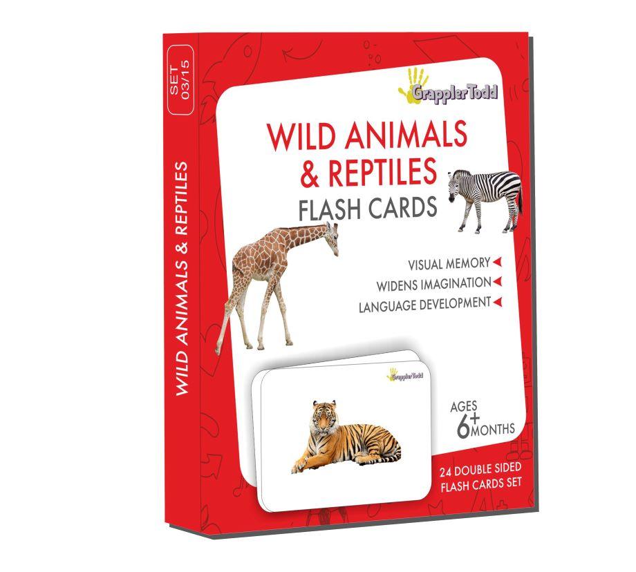 Wild Animals And Reptiles Flash Cards