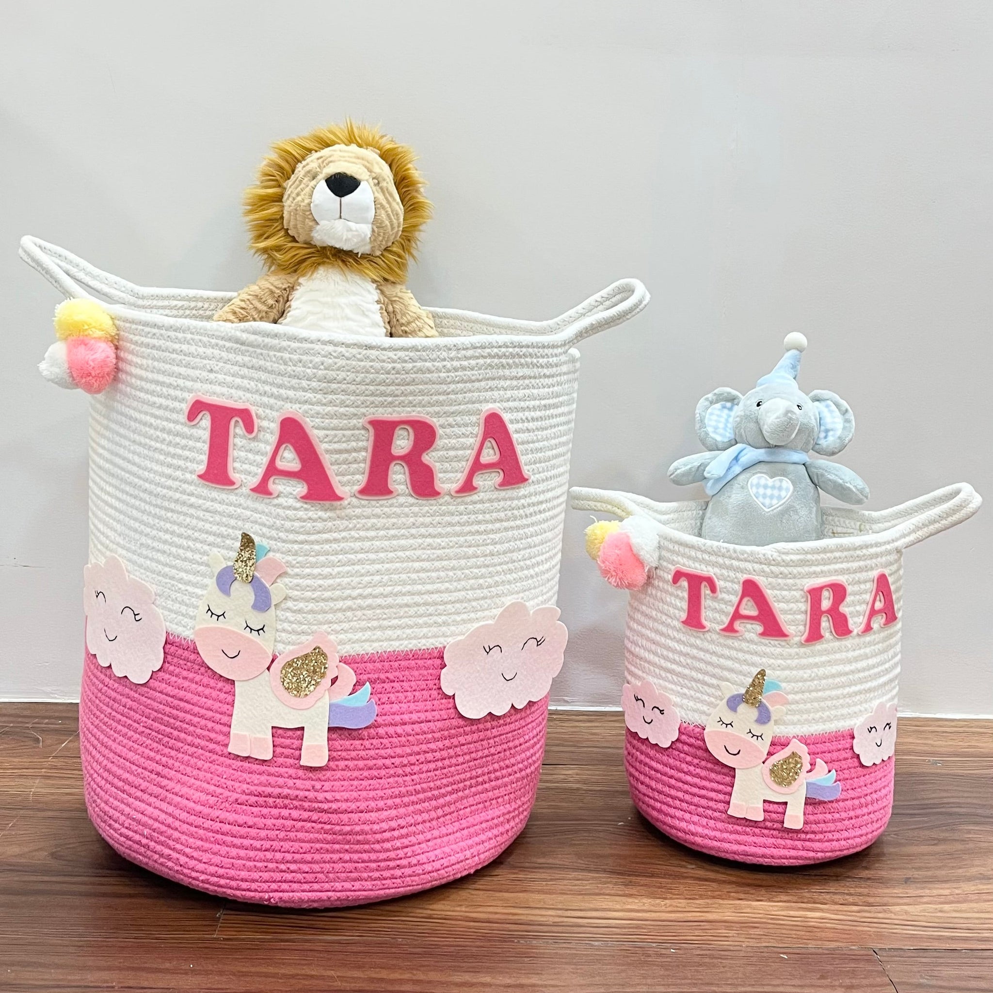 Unicorn Personalized Storage Basket | Eco-friendly Kids' Room Organizer