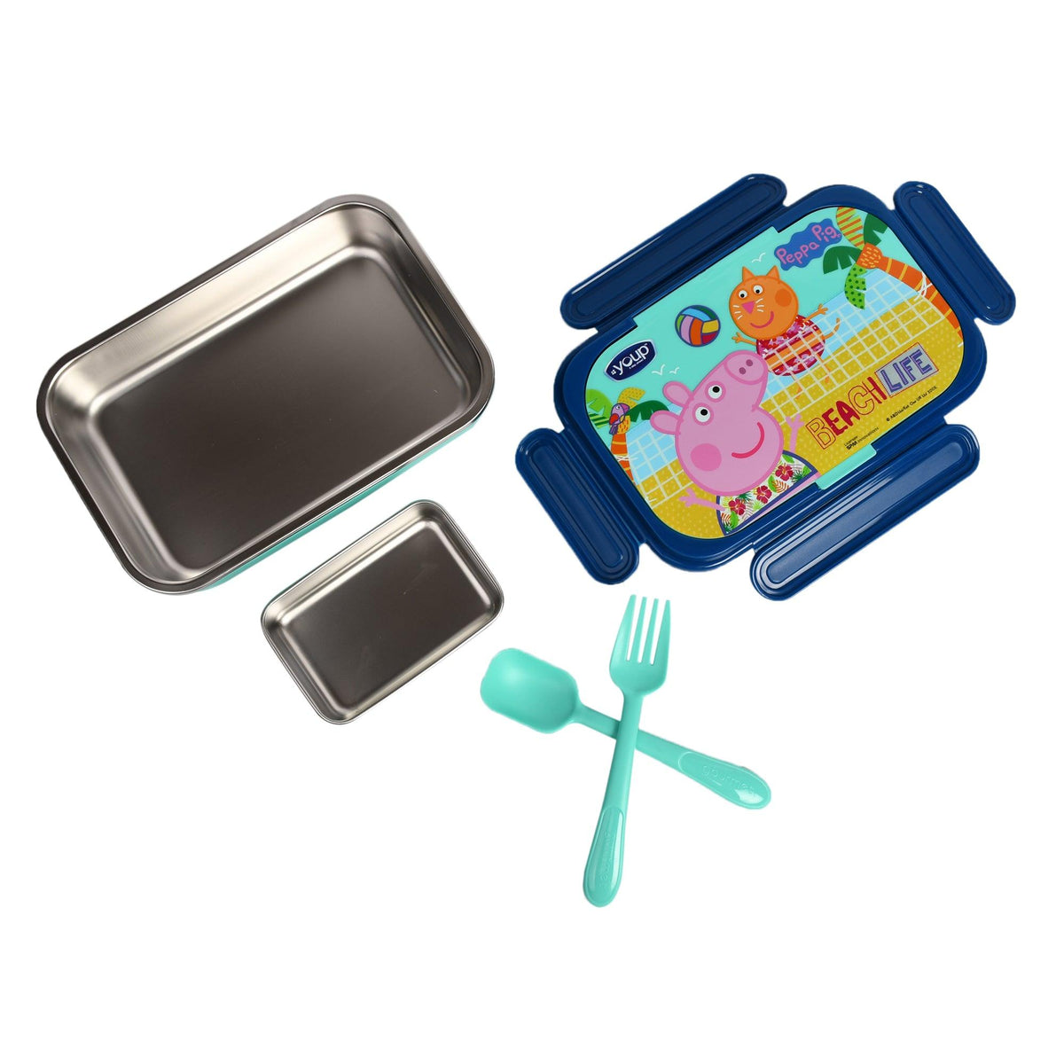 Insulated Kids Peppa Pig Lunch Box with Fork & Spoon CANDY-850 ml